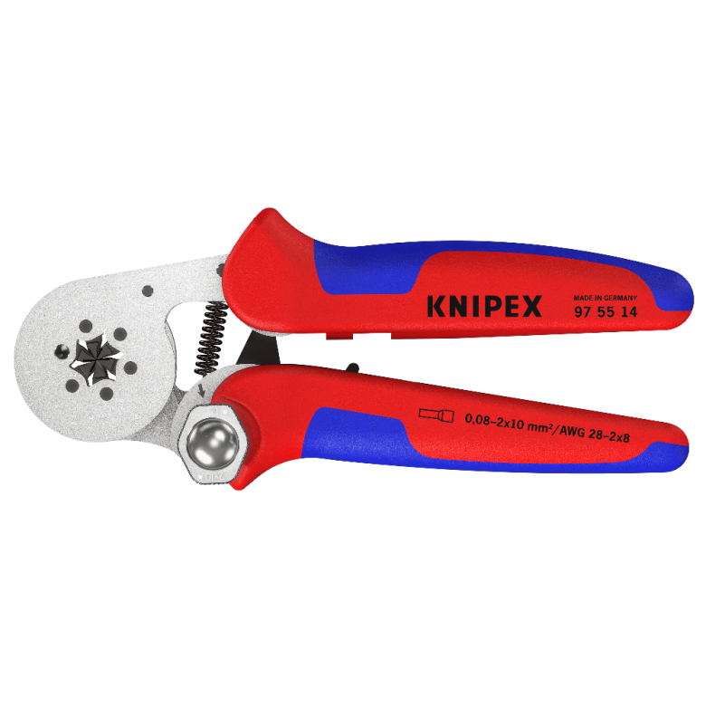 Self-Adjusting Crimping Pliers for wire ferrules With lateral access ...