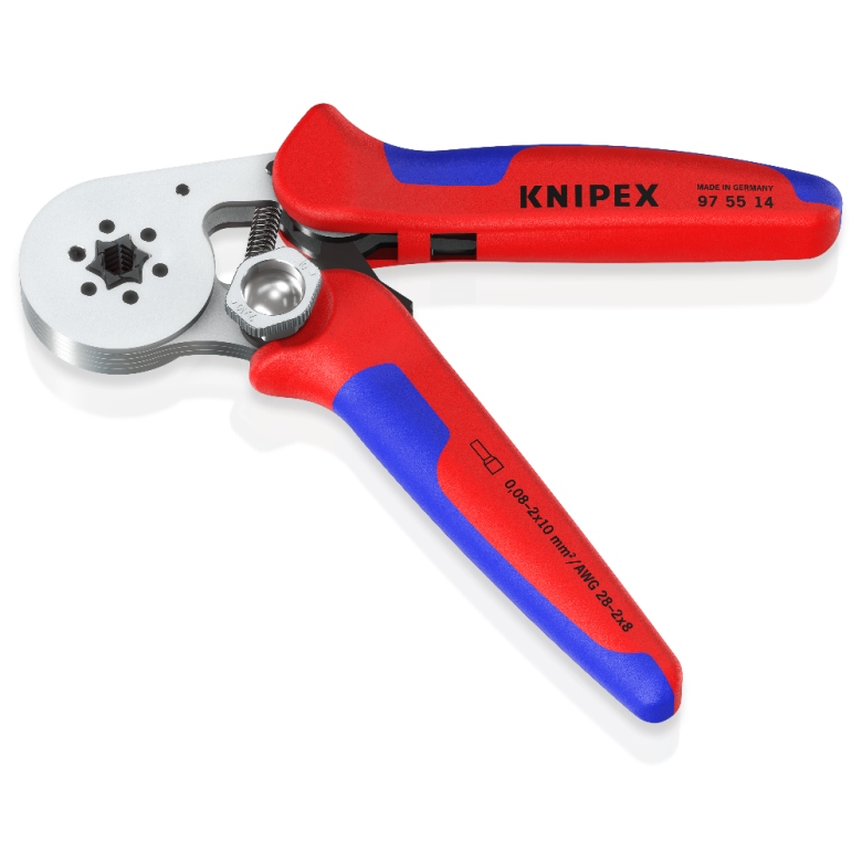 Self-Adjusting Crimping Pliers for wire ferrules With lateral access ...